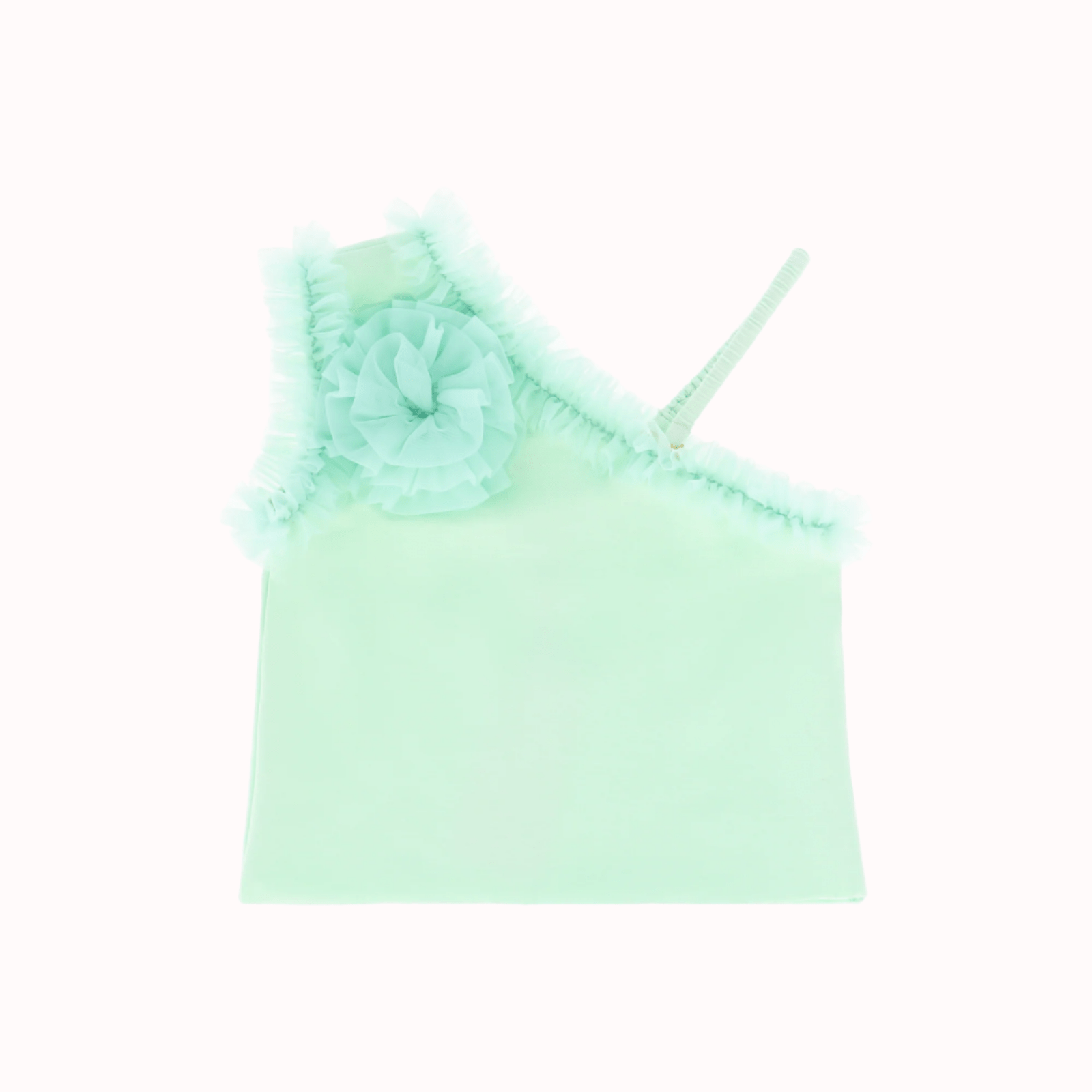 Angel's Face Asymmetrical Rosette Tank Top - Mint | HONEYPIEKIDS