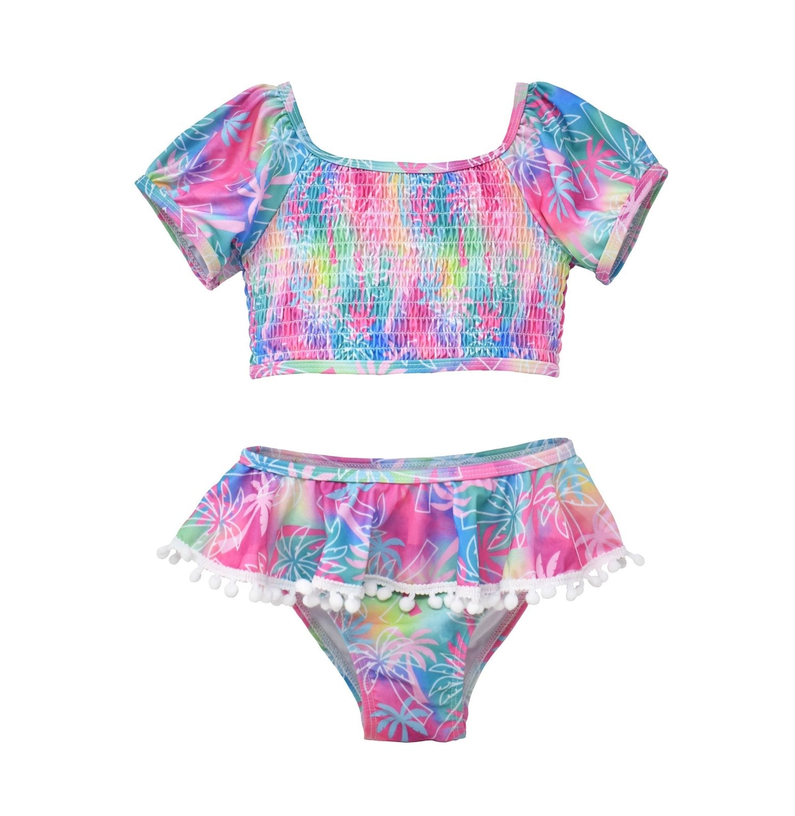 Flap Happy Kids UPF50+ Gemma Smocked 2 Piece Swimsuit | HONEYPIEKIDS