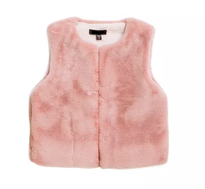 Imoga Eva Kids Faux Fur Vest In Powder Pink | HONEYPIEKIDS