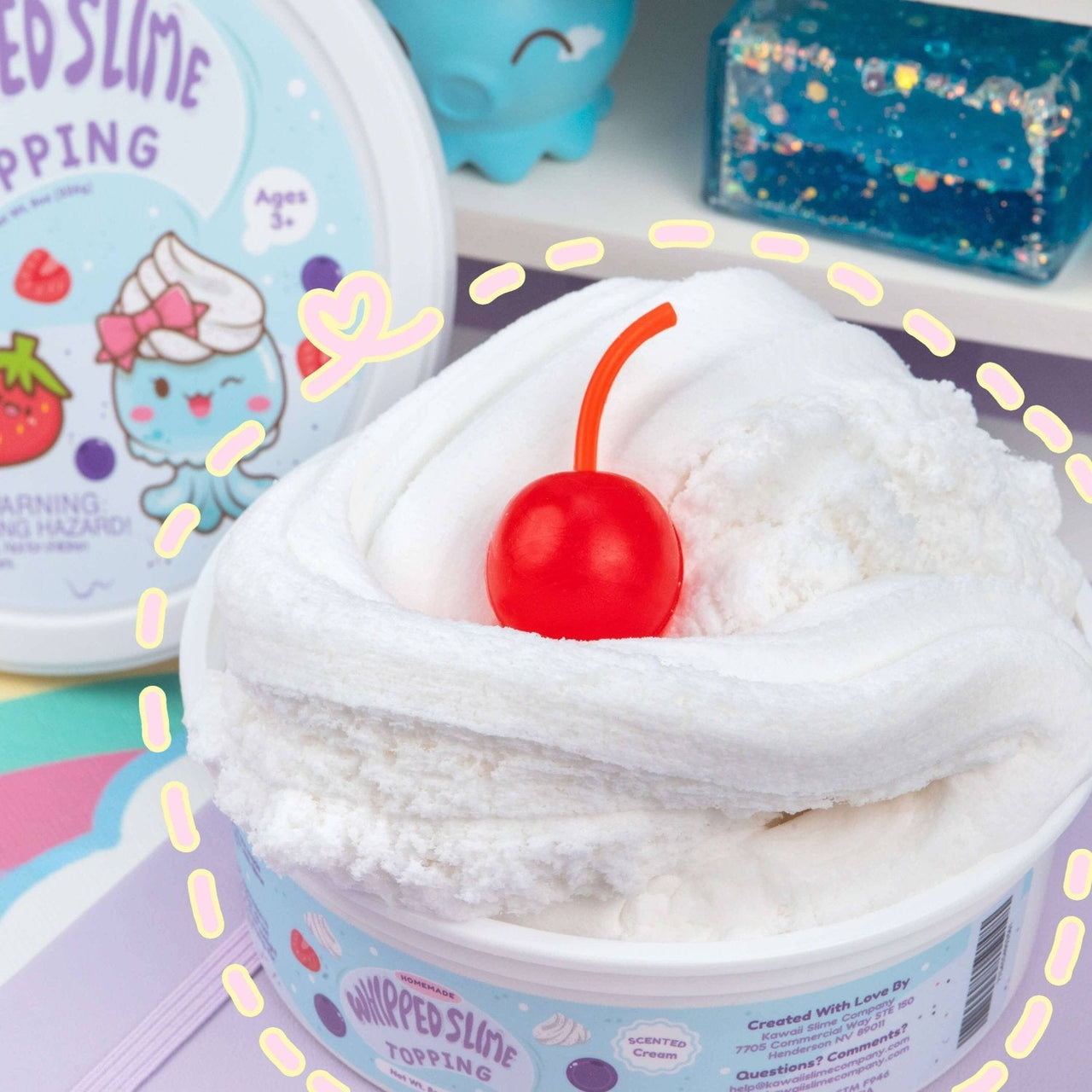 Kawaii Cool & Slimey Whipped Slime Topping - 8oz | HONEYPIEKIDS