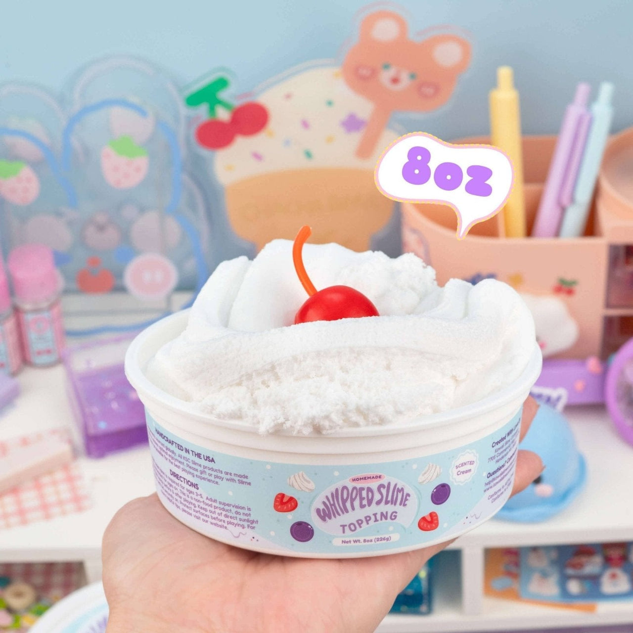 Kawaii Cool & Slimey Whipped Slime Topping - 8oz | HONEYPIEKIDS