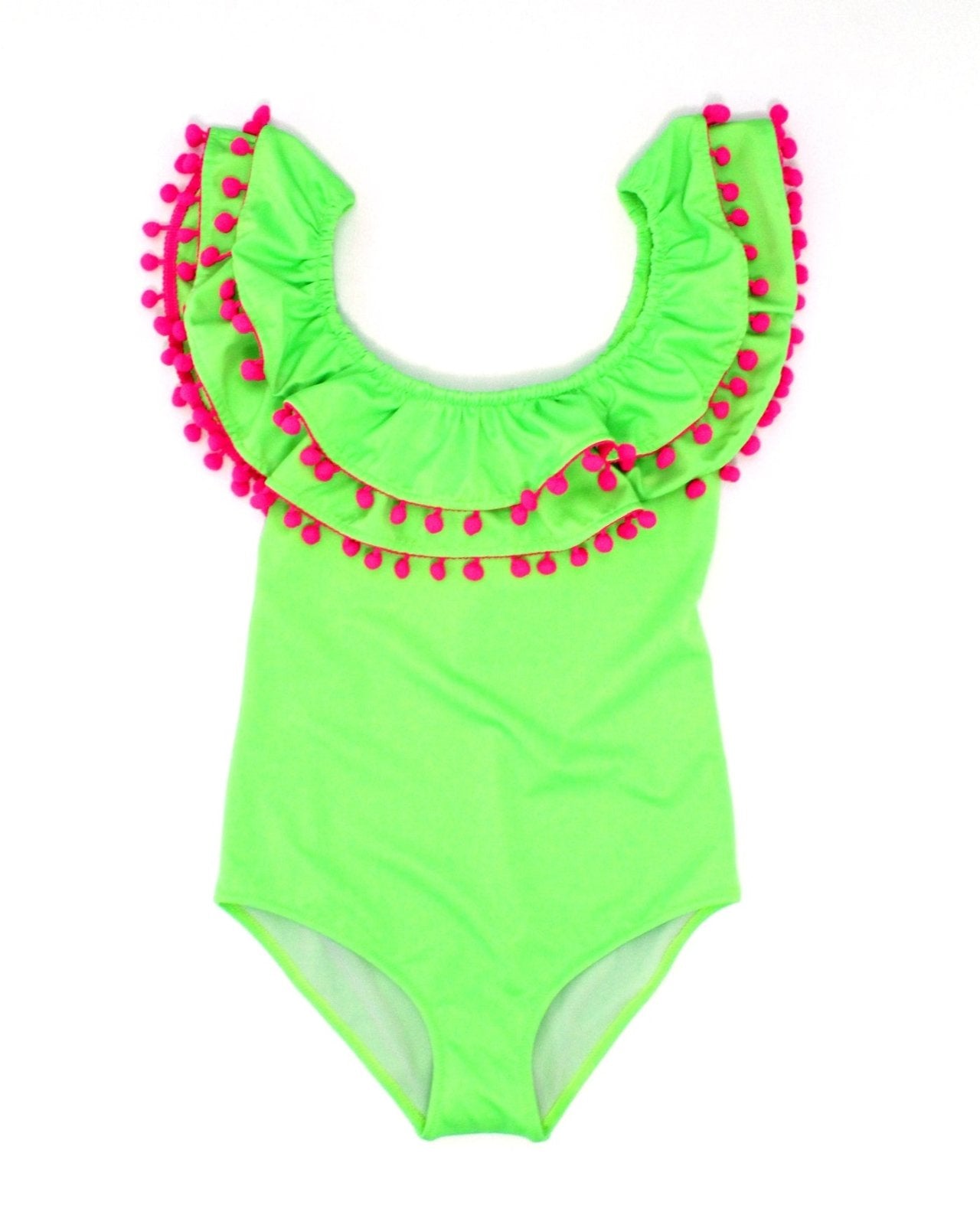 Piccoli Principi Swimwear - Sissi Neon Green Swimsuit | HONEYPIEKIDS