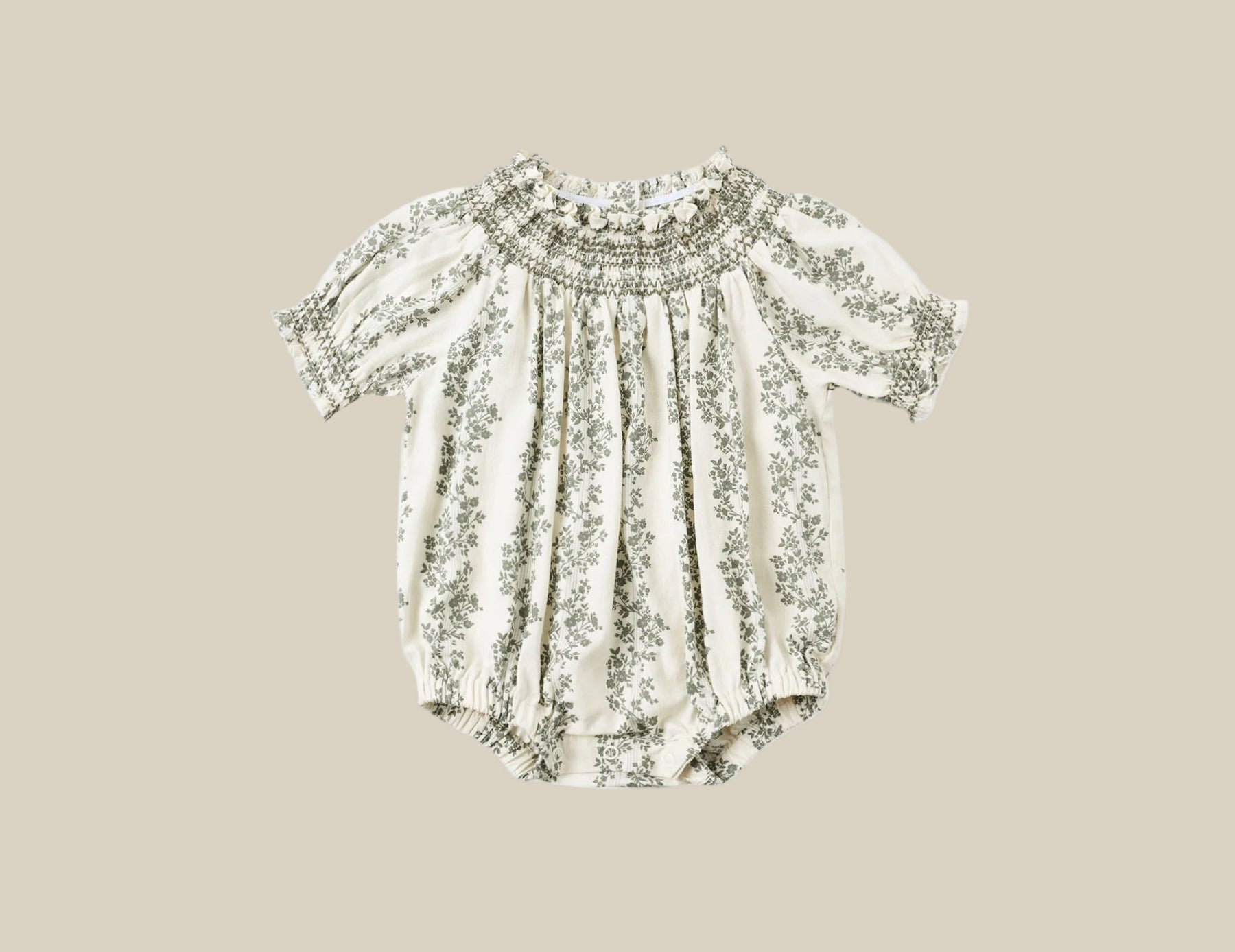 Rylee+Cru Baby Ada Romper – Green Vines | HONEYPIEKIDS