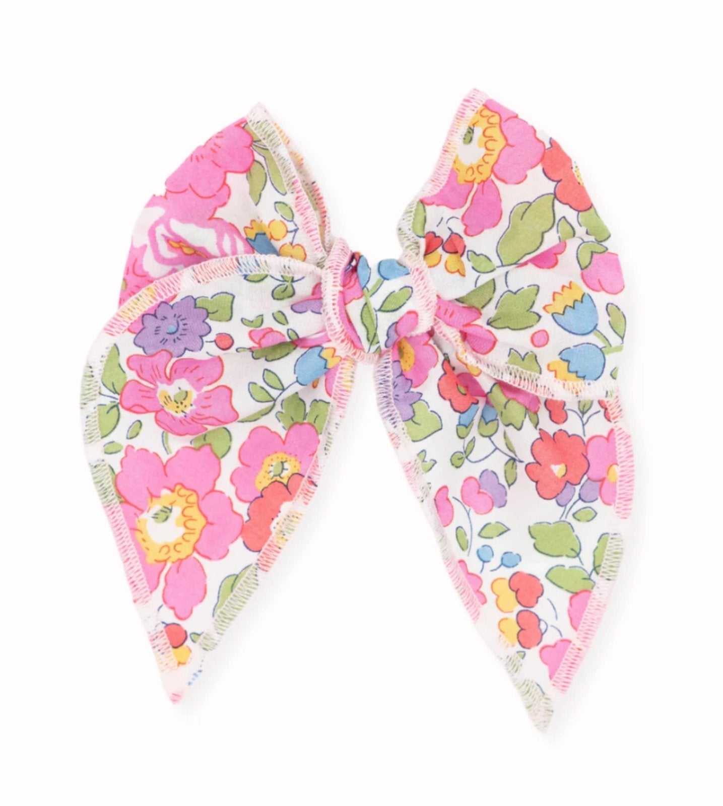 Livy Lou Bright Pink Floral Liberty ANNA Fable Hair Bow | HONEYPIEKIDS