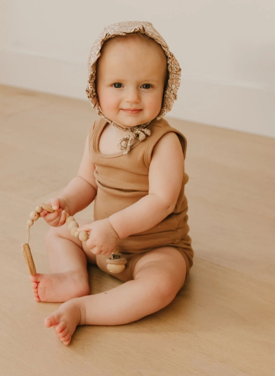 Quincy Mae Baby & Toddler Clay Ribbed Tank + Bloomers | HONEYPIEKIDS