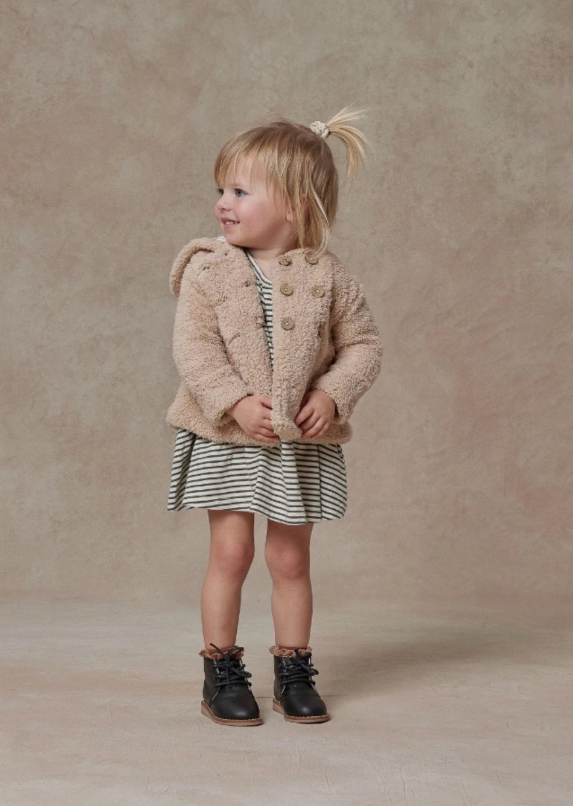 Rylee + Cru Baby to Toddler Girls Putty Shearling Coat | HONEYPIEKIDS